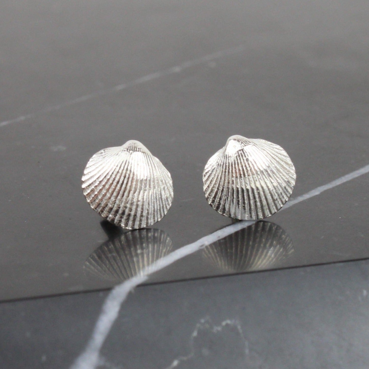 Shell studs - silver – Kina NZ Design + Artspace