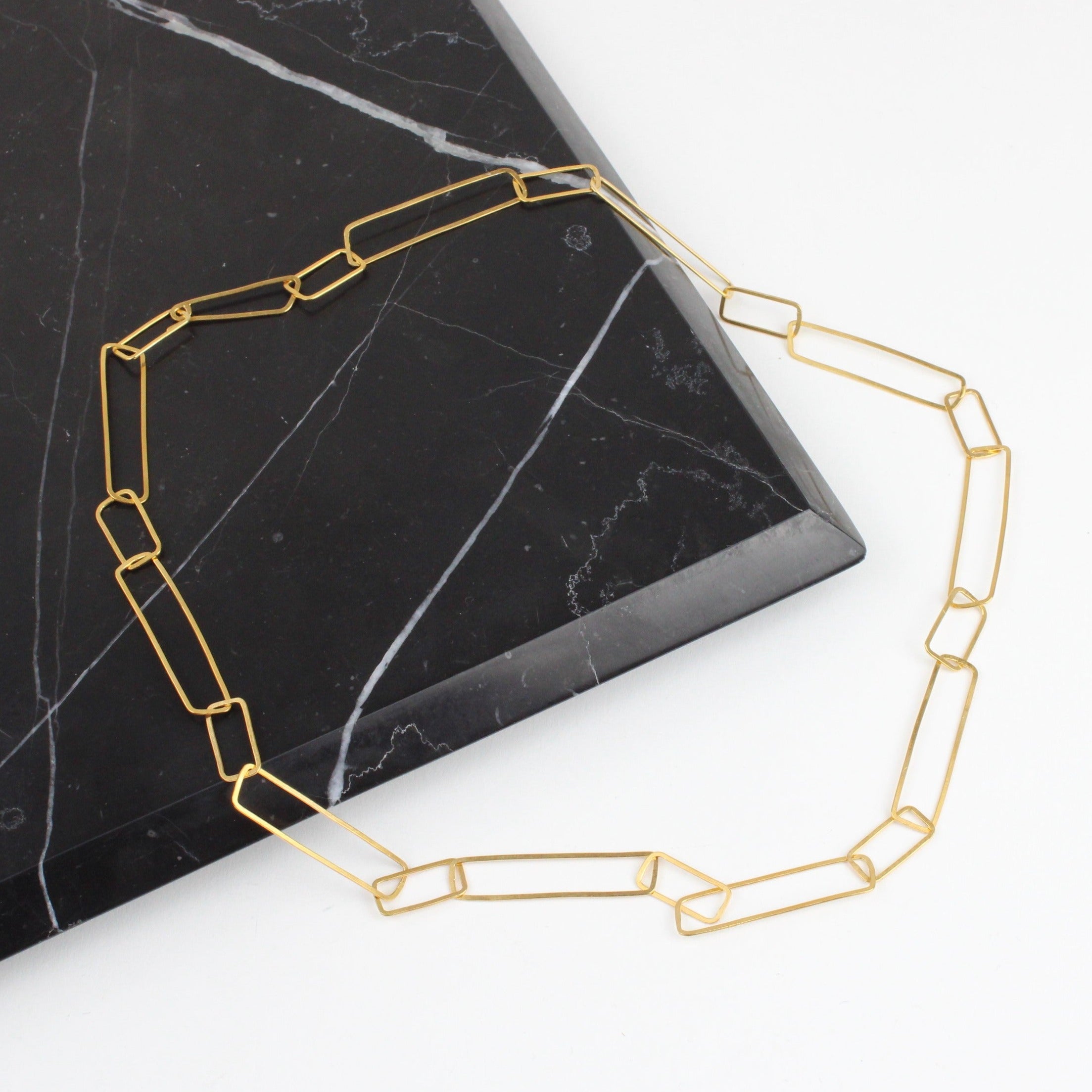 Sketches Oblong Necklace - gold – Kina NZ Design + Artspace
