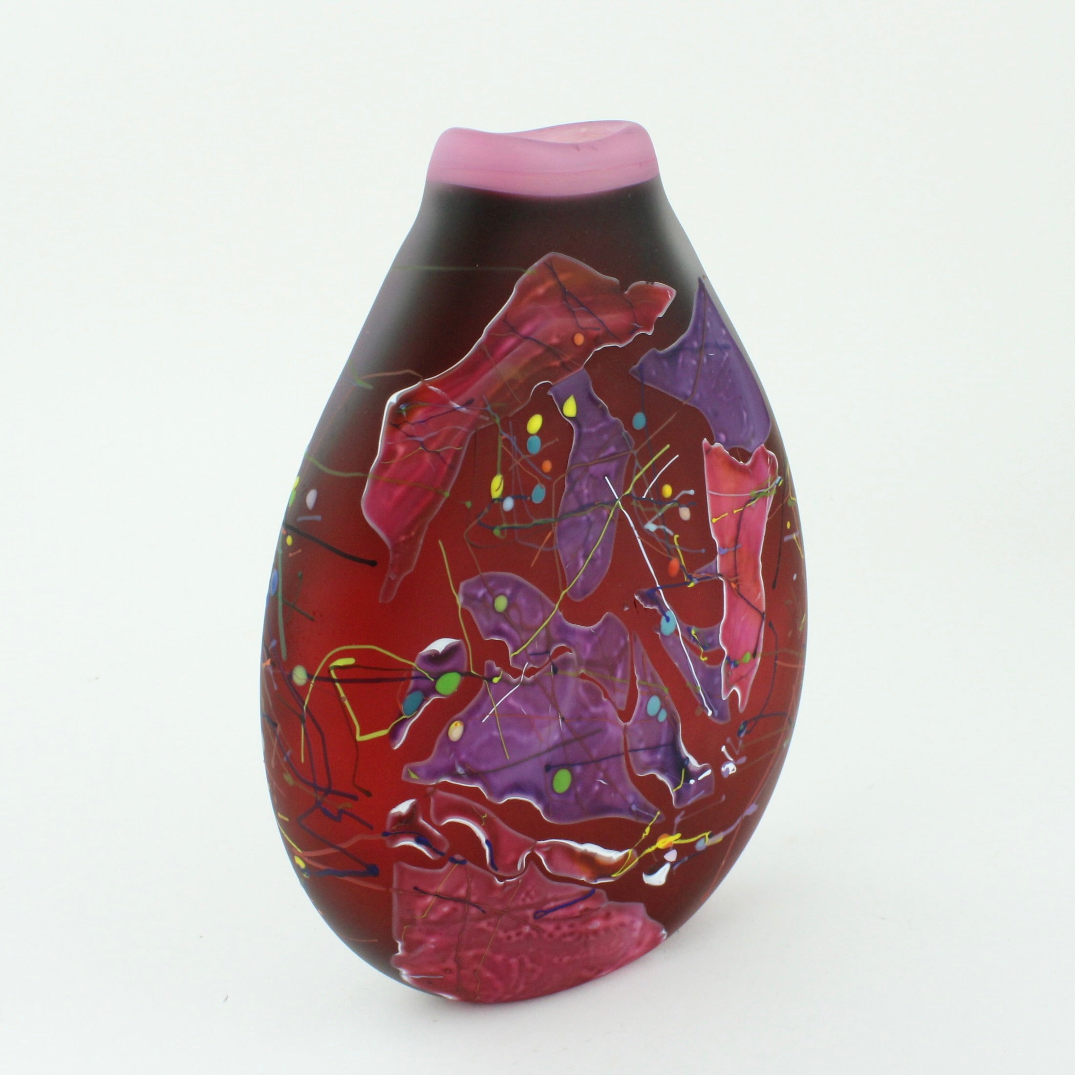 Etched Shard Vase - ruby – Kina NZ Design + Artspace