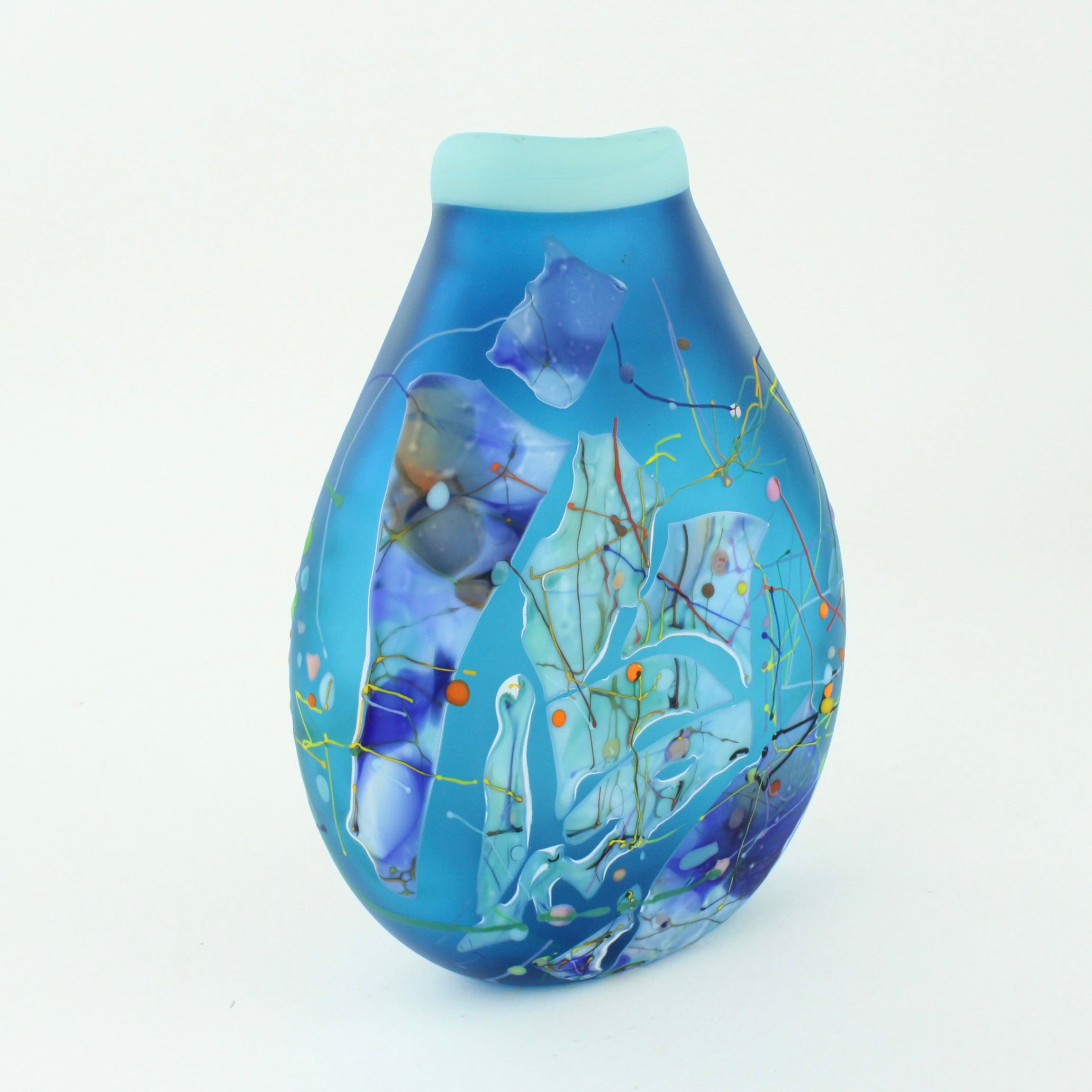 Etched Shard Vase - copper blue – Kina NZ Design + Artspace