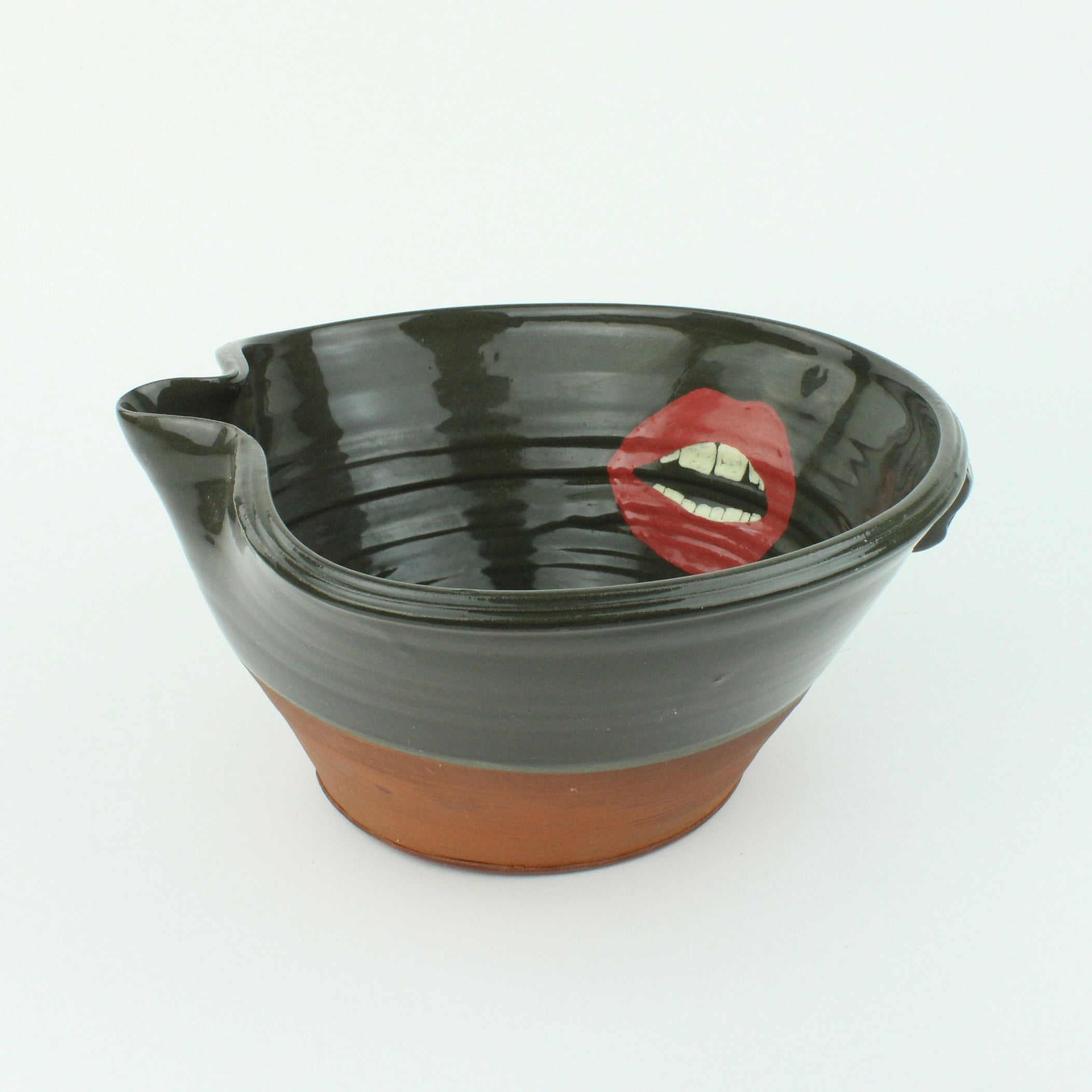 Large black pouring bowl - lips – Kina NZ Design + Artspace
