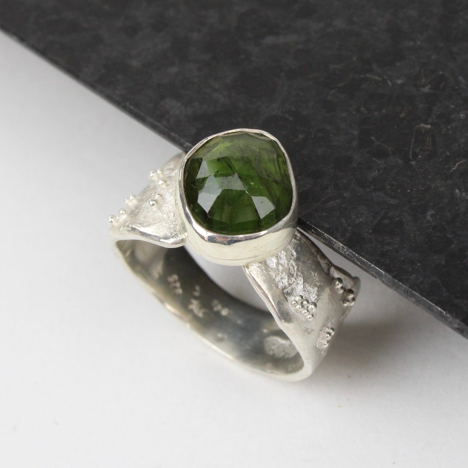 Deep Ocean sand cast tourmaline ring – Kina NZ Design + Artspace