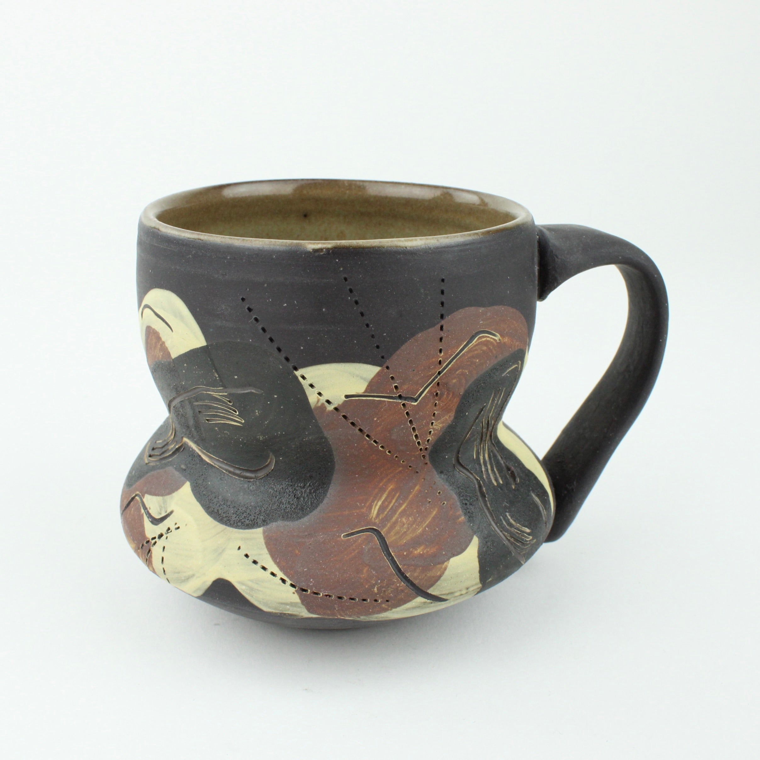 Black Clay Curve Cup - brown – Kina NZ Design + Artspace
