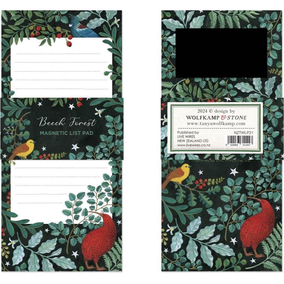 Magnetic list pad - Birds – Kina NZ Design + Artspace