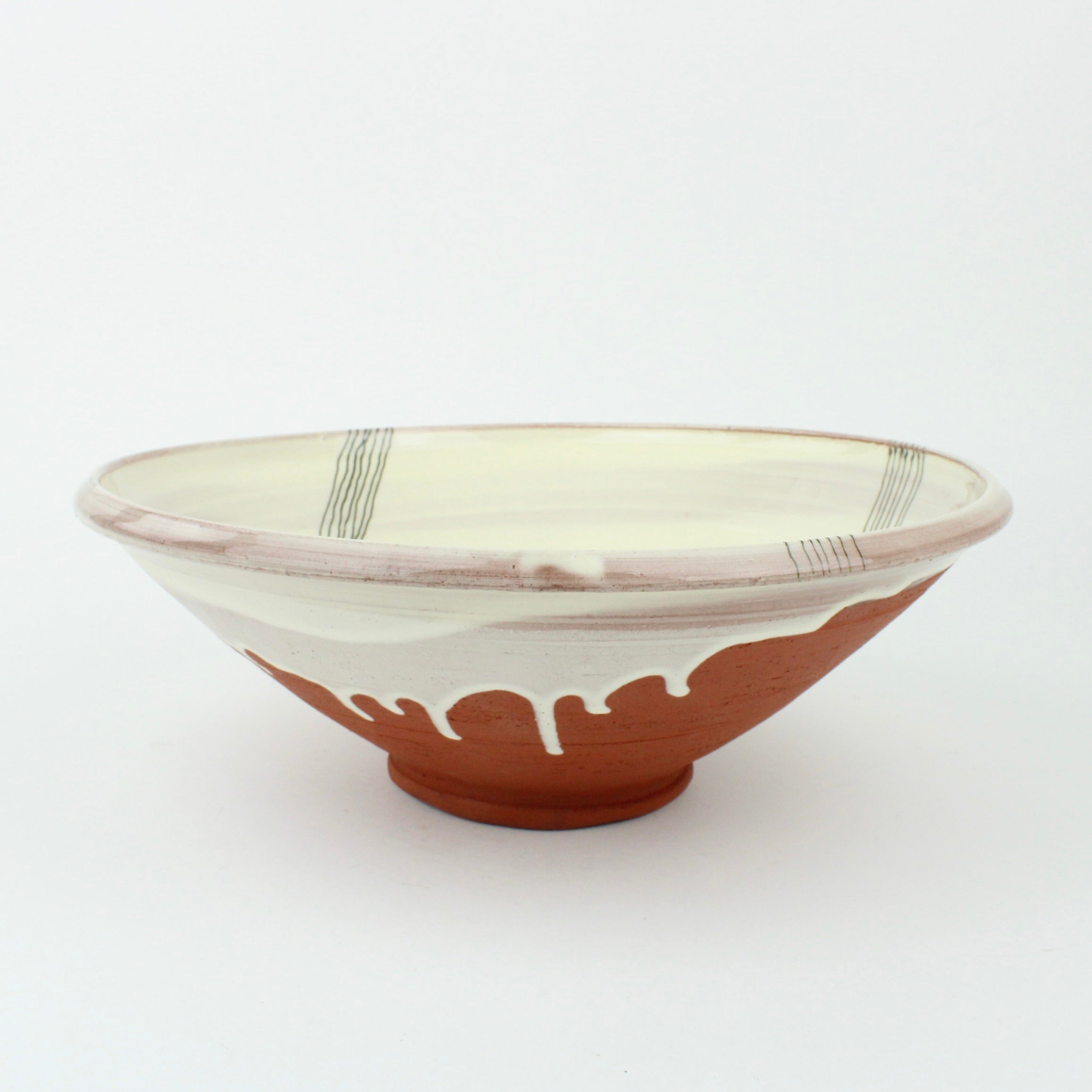 Large salad line bowl - white V – Kina NZ Design + Artspace