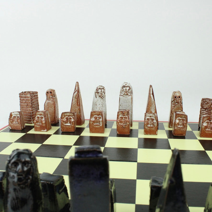 Chess Set - earthy & deep blue – Kina NZ Design + Artspace