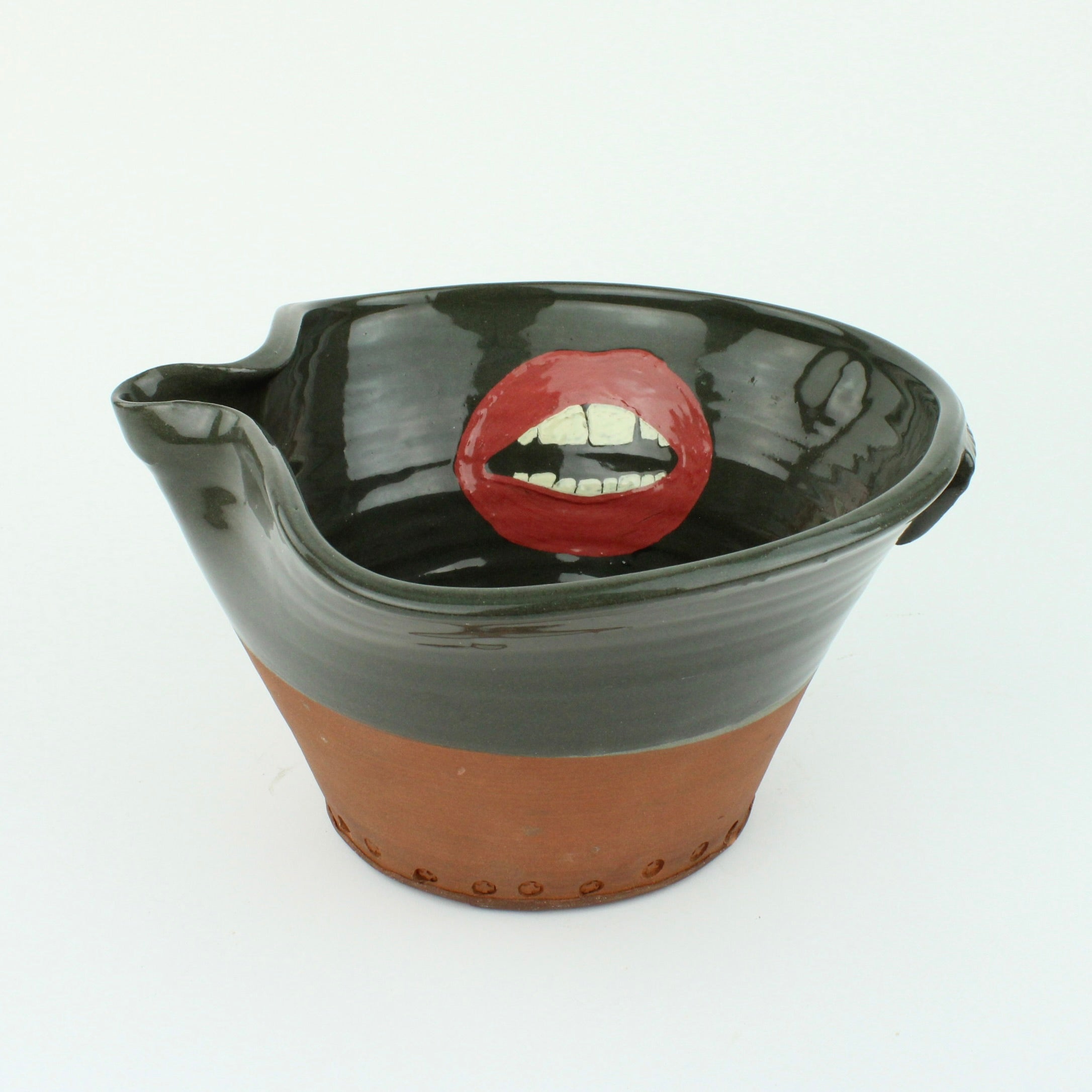 Medium black pouring bowl - lips – Kina NZ Design + Artspace