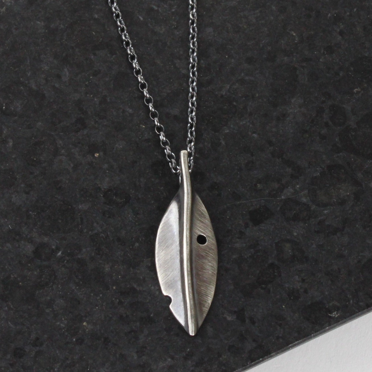 Rata Leaf pendant - oxidised – Kina NZ Design + Artspace