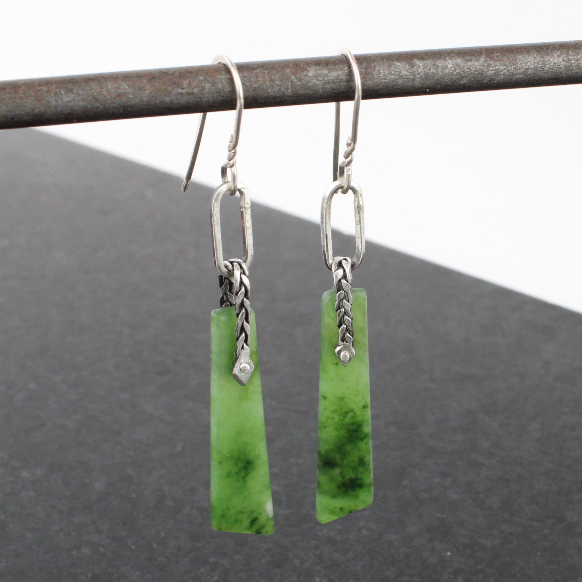 Rectangle Greenstone Earrings – Kina NZ Design + Artspace