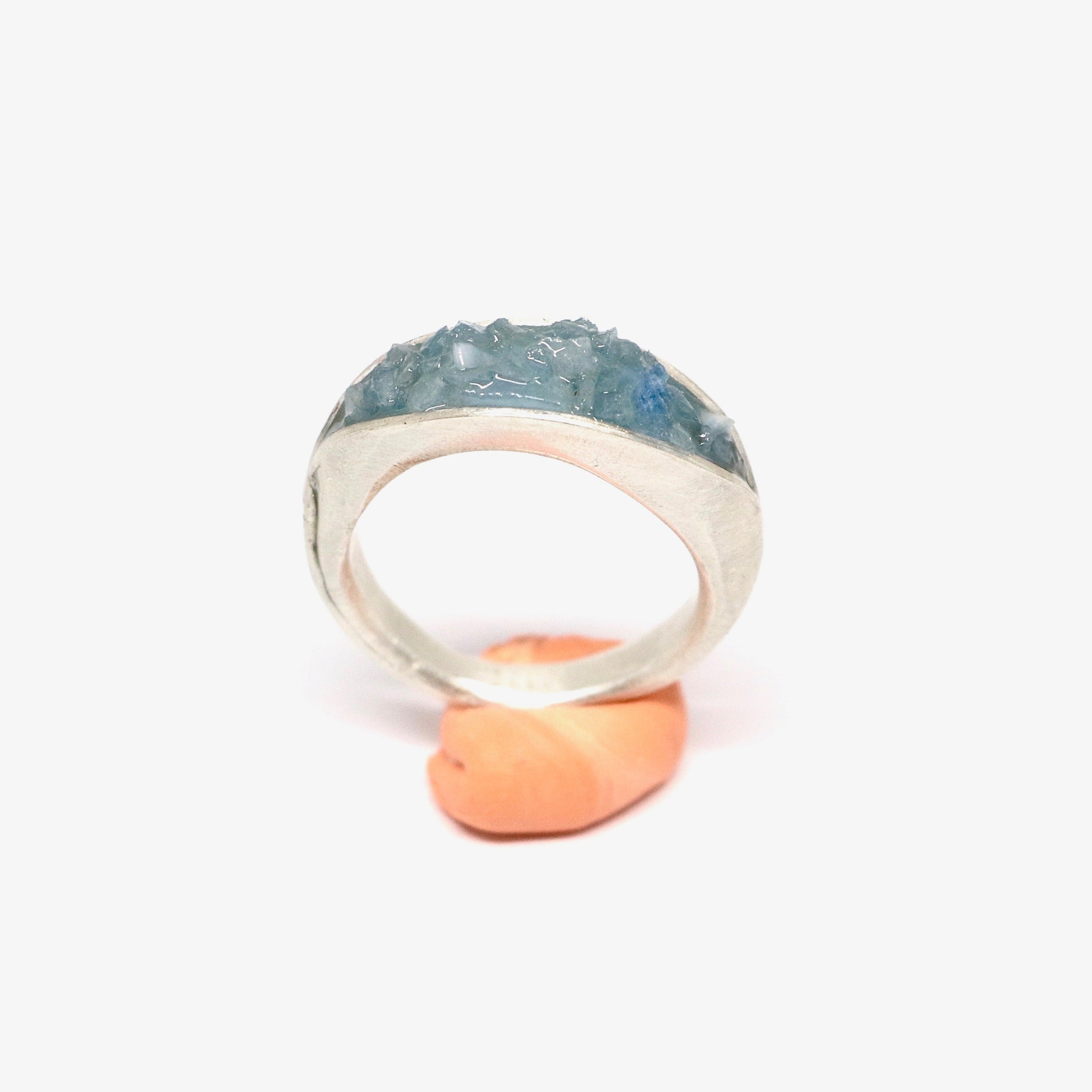 Aquamarine clam crush ring – Kina NZ Design + Artspace