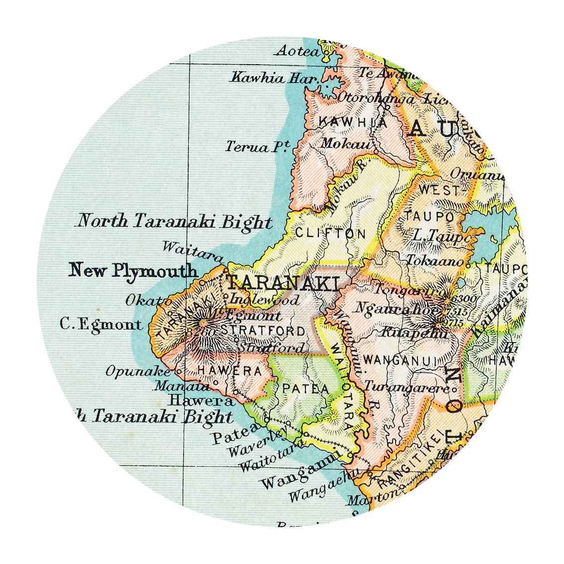 Placemat - Taranaki map – Kina NZ Design + Artspace