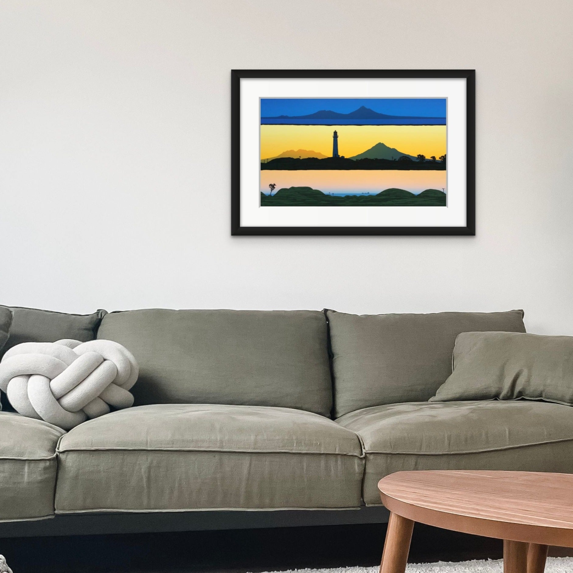 Taranaki and Lighthouse, Triptych – Kina NZ Design + Artspace