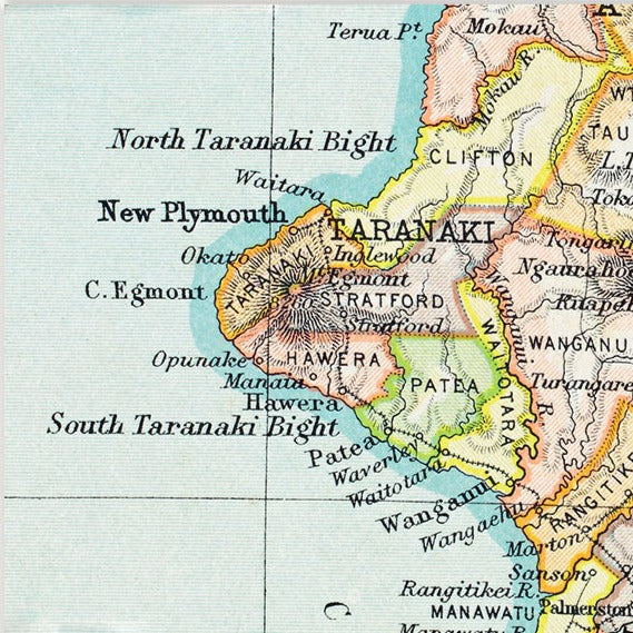 Taranaki Map print – Kina NZ Design + Artspace
